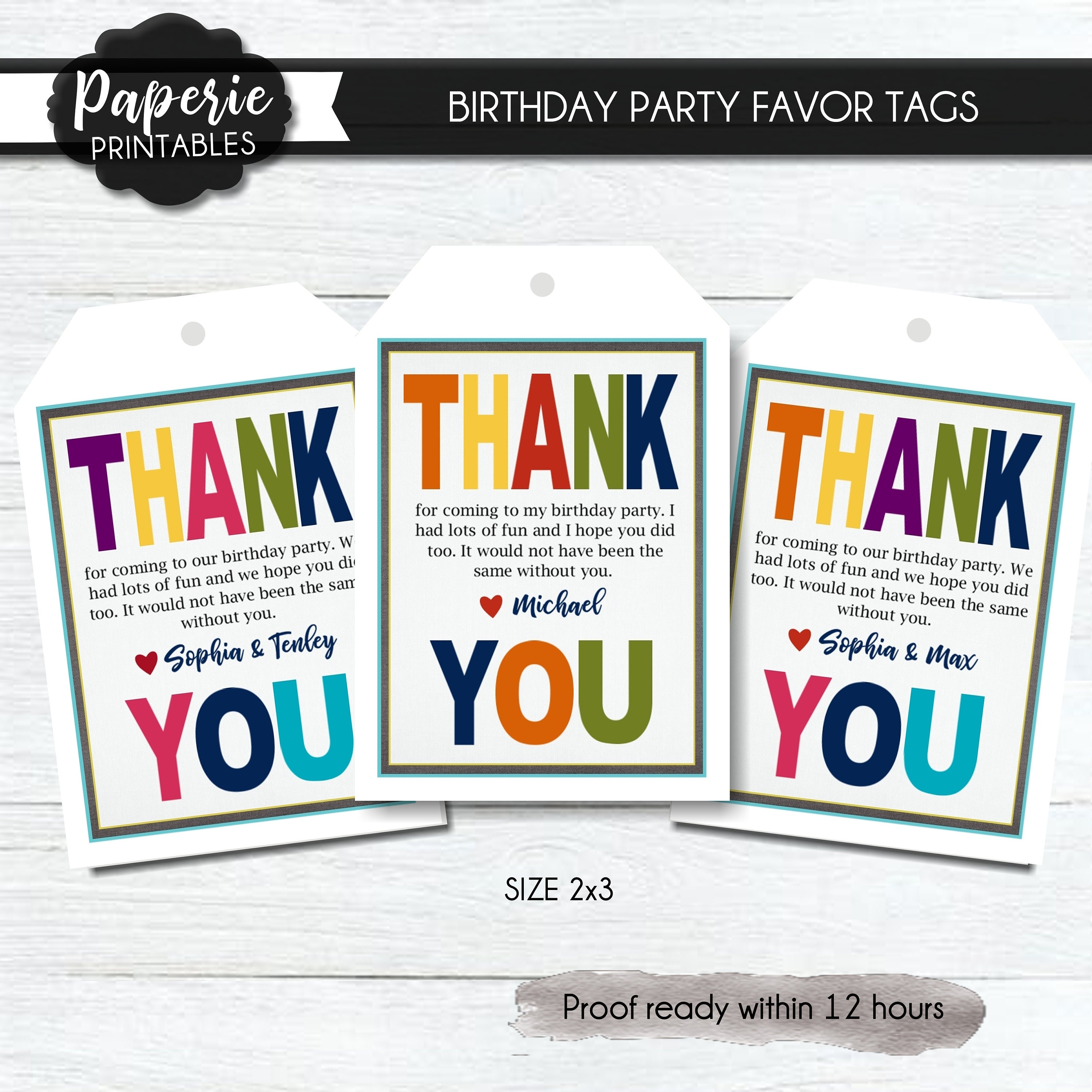 Birthday Party Favor Tags Siblings Birthday Party Favor Tags - Etsy