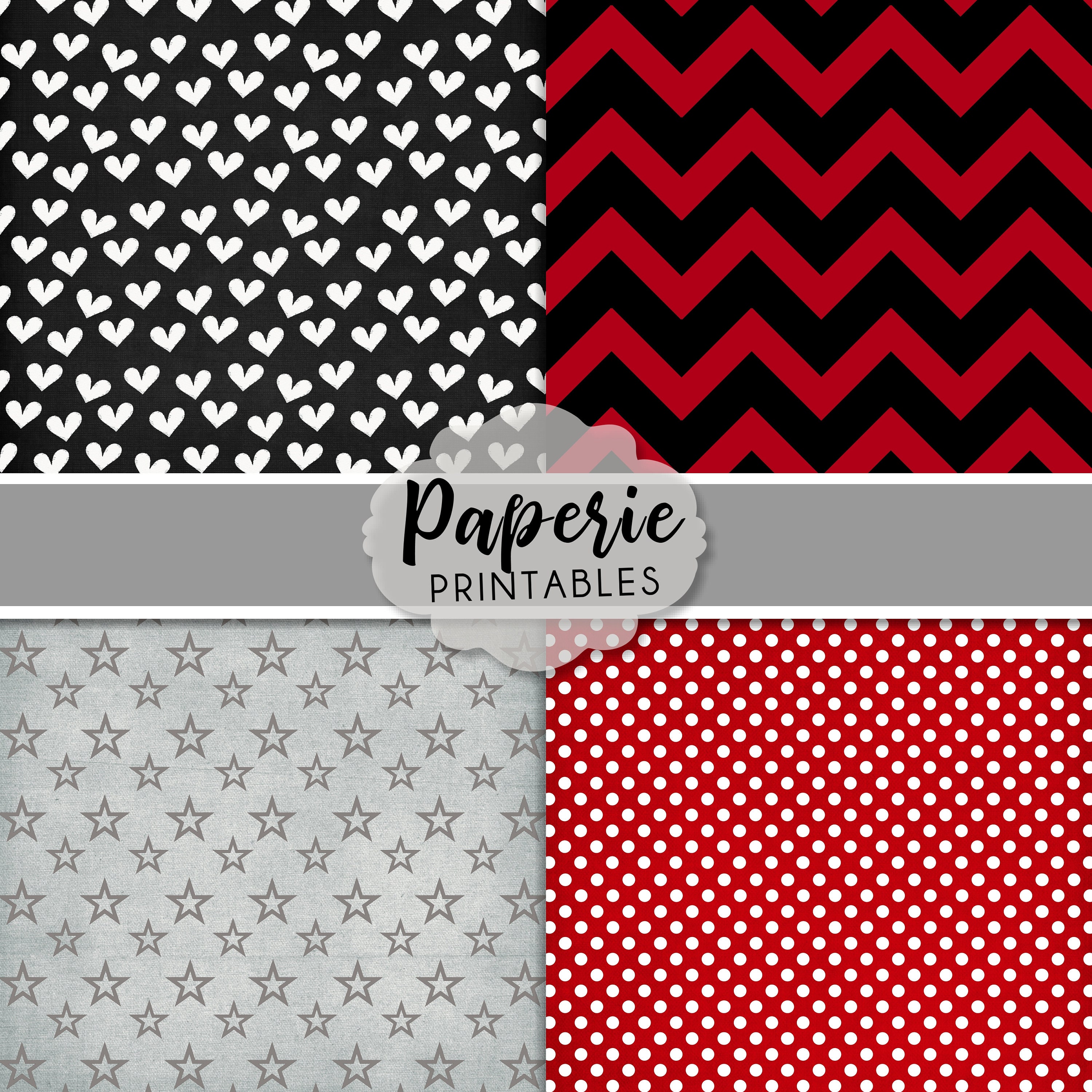 Love Pattern Digital Paper - 12x12 Digital Scrapbooking Paper - 30 ...