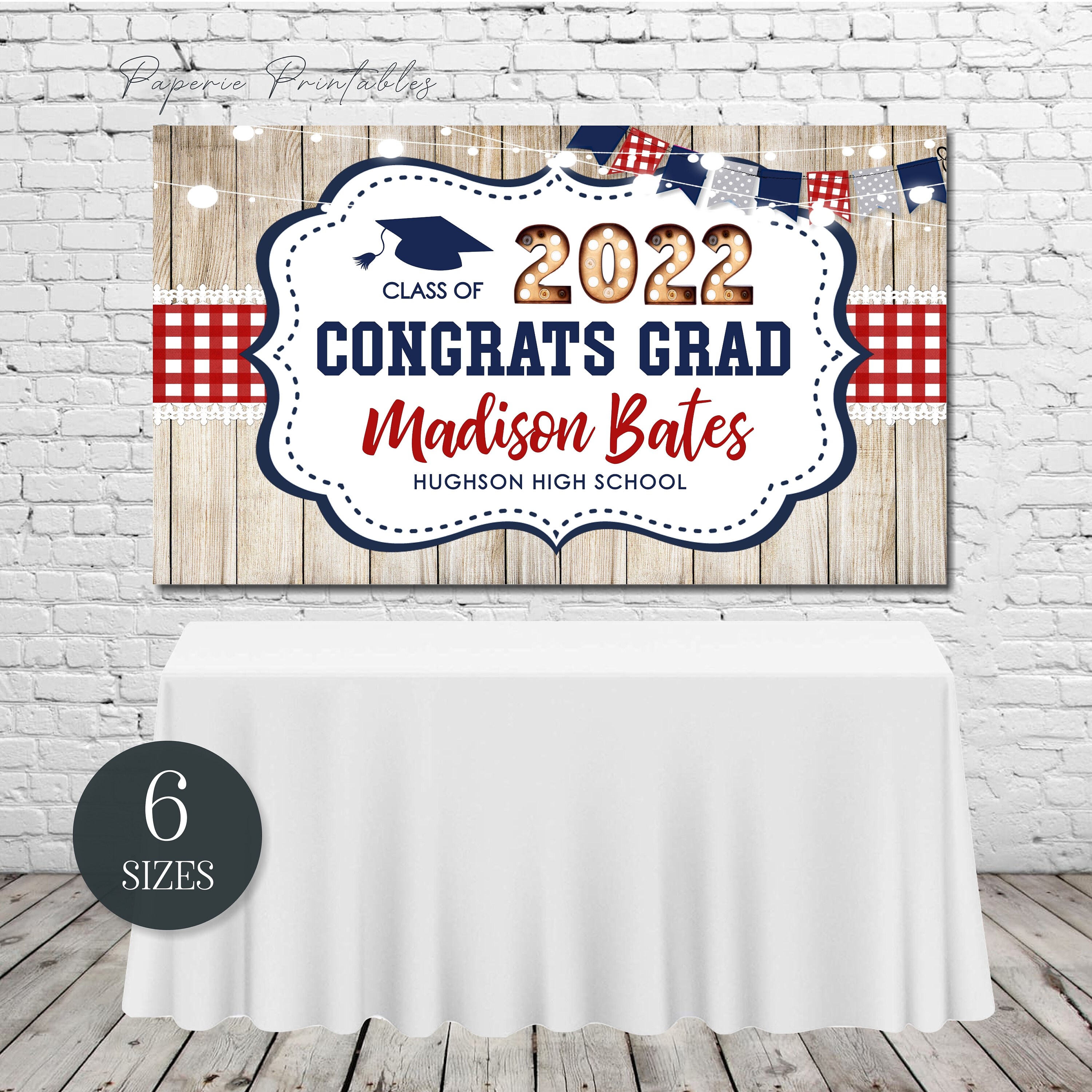 EDITABLE Graduation Backdrop Graduation Banner Class of 2022 - Etsy