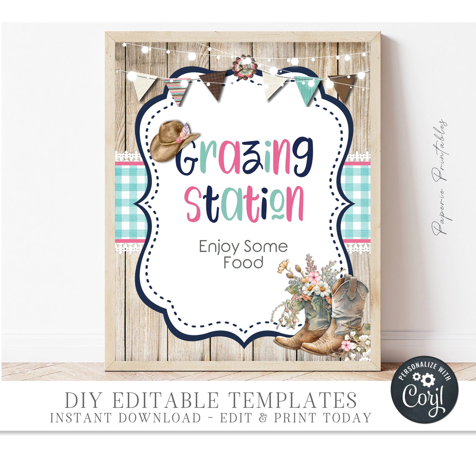EDITABLE Cowgirl Party Signs Western Party Signs Siblings - Etsy
