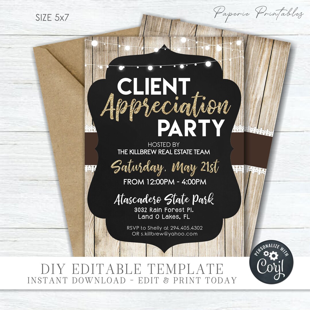 Editable Appreciation Party Invitation: DIY Corjl Template #COP02 - Etsy