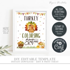 Editable Little Turkey Party Signs - Little Turkey Party Signs - Gobble ...