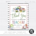 Editable Teacher Appreciation Gift: Thank You Card Printable (DIY Corjl ...