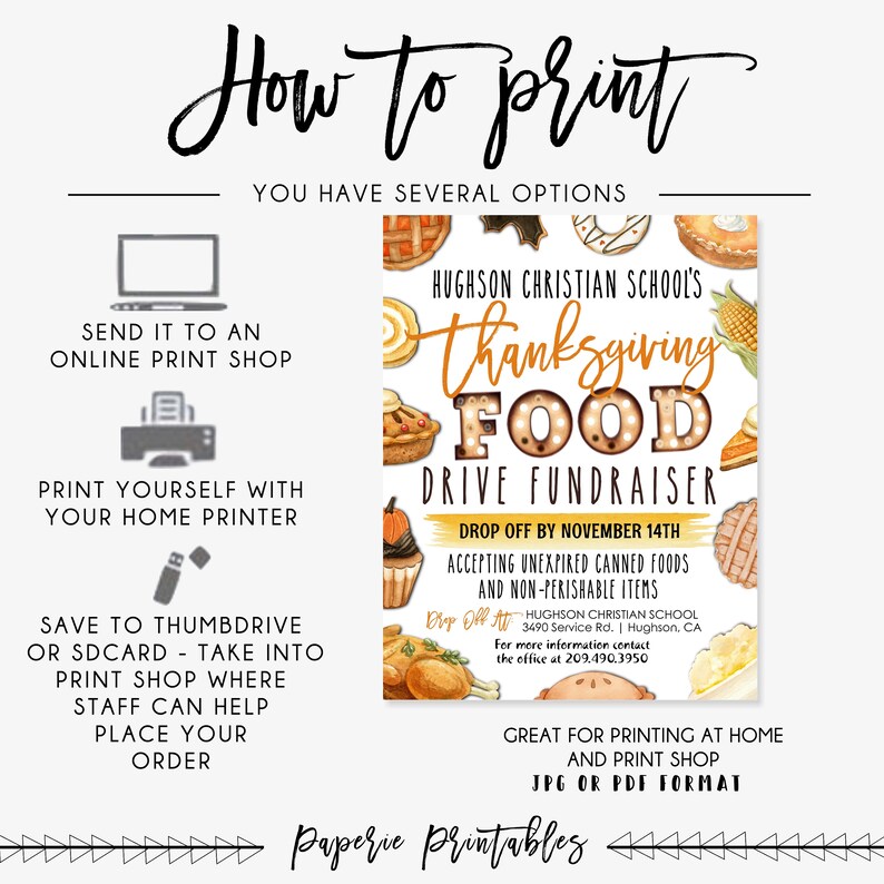 EDITABLE Thanksgiving Food Drive Flyer Food Drive Flyer - Etsy