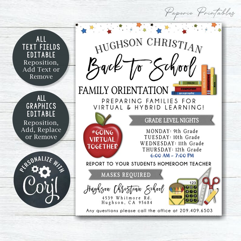 EDITABLE Back to School Family Orientation Back to School | Etsy