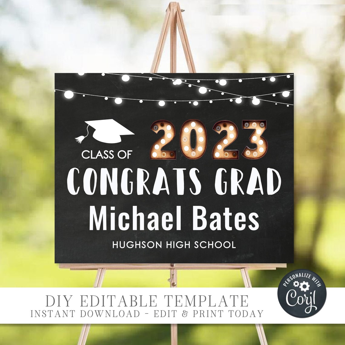 Editable Graduation Yard Sign: Class of 2024, DIY Corjl (digital ...