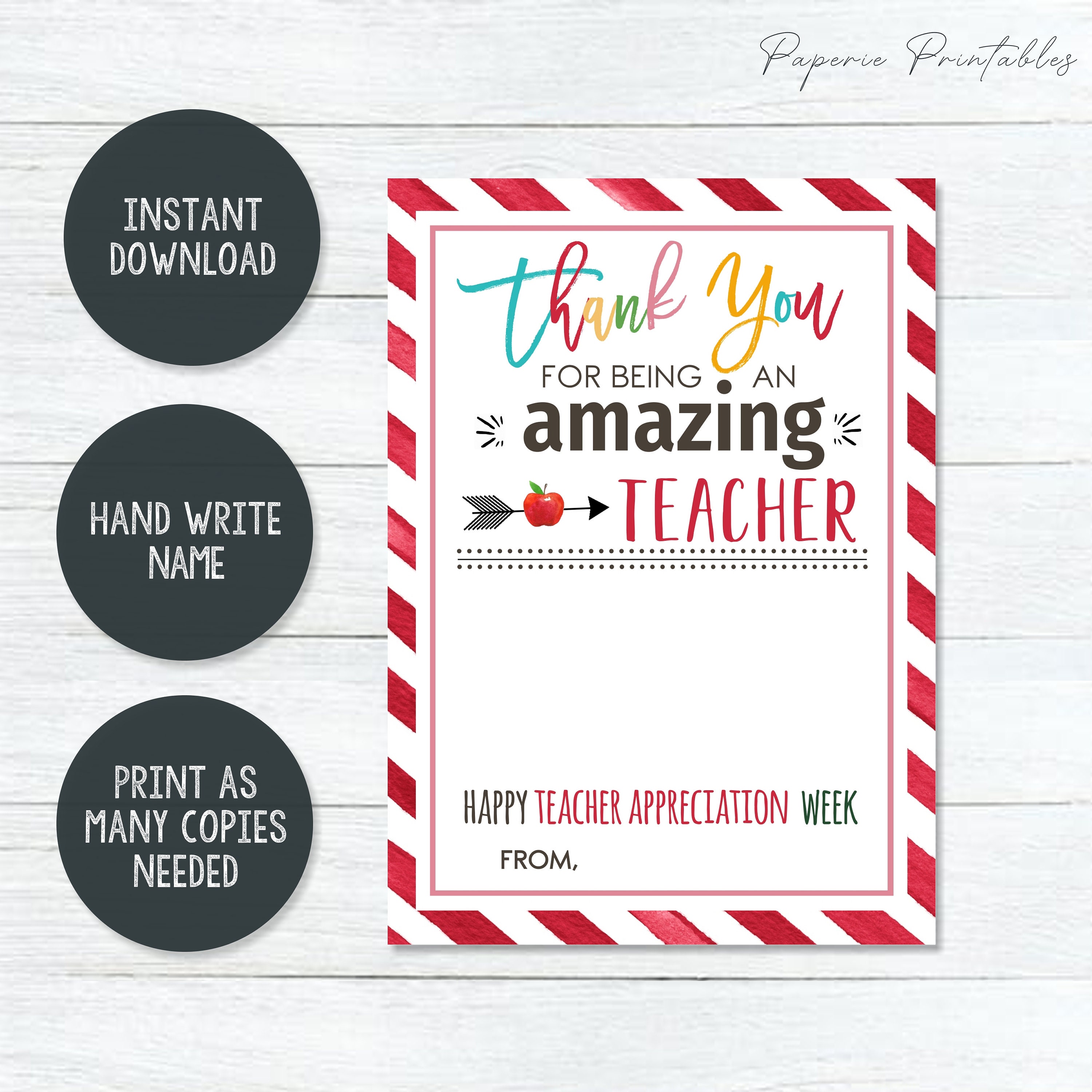 Editable Teacher Appreciation Gift Card Holder (5x7) (corjl) - Etsy