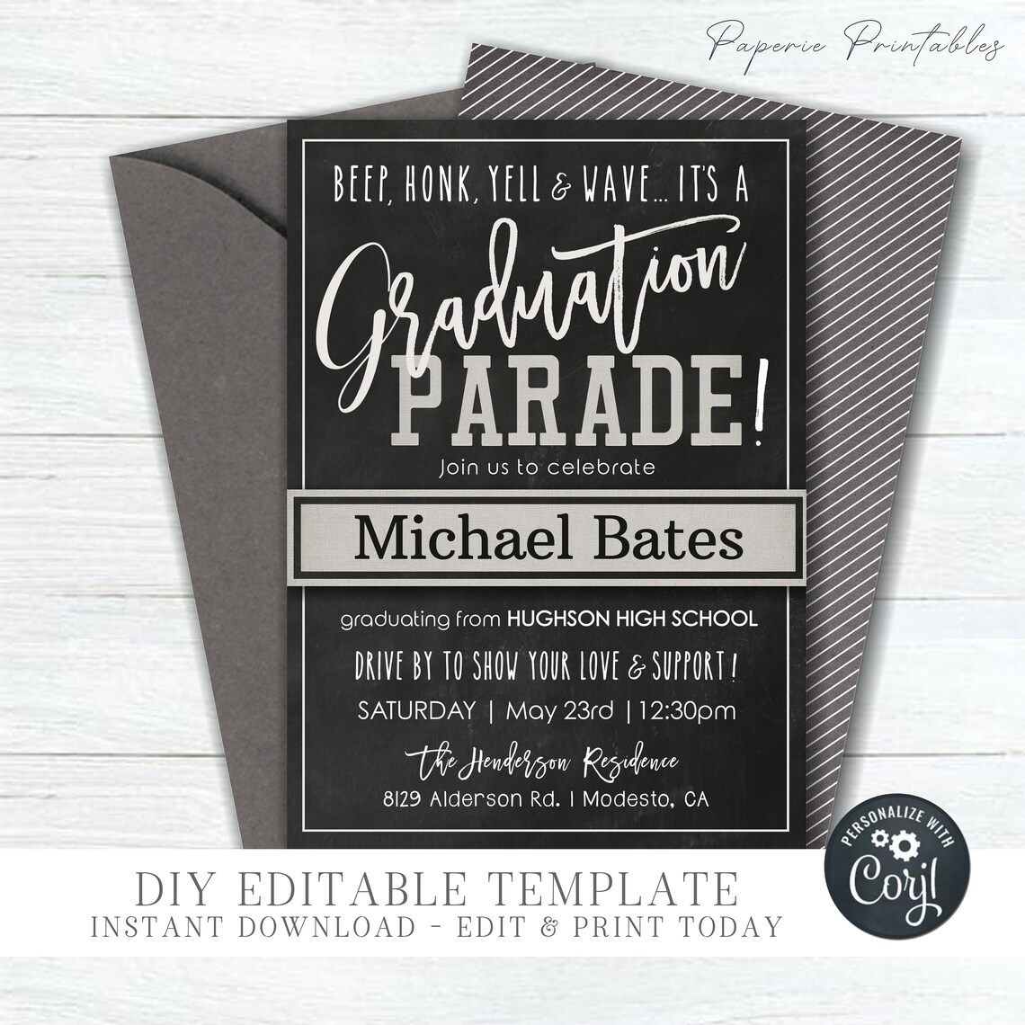 EDITABLE Graduation Parade Invitation Drive by Graduation - Etsy