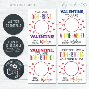 Editable Valentine Tags, A-doh-able Valentine Cards, Doh-riffic ...