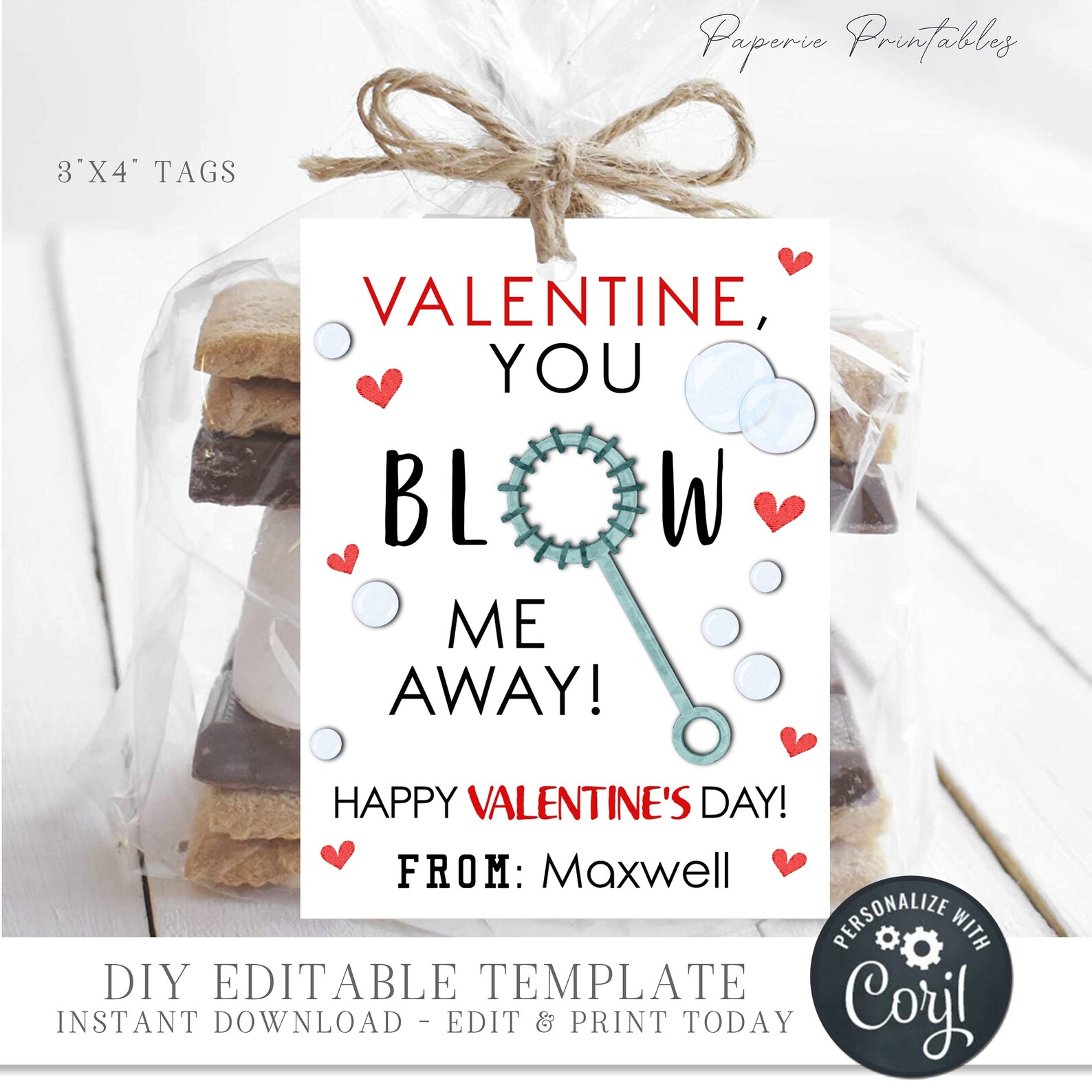 EDITABLE Bubbles Valentine Cards Kid Valentine Cards School - Etsy