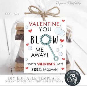 EDITABLE Bubbles Valentine Cards, Kid Valentine Cards, School Valentine ...