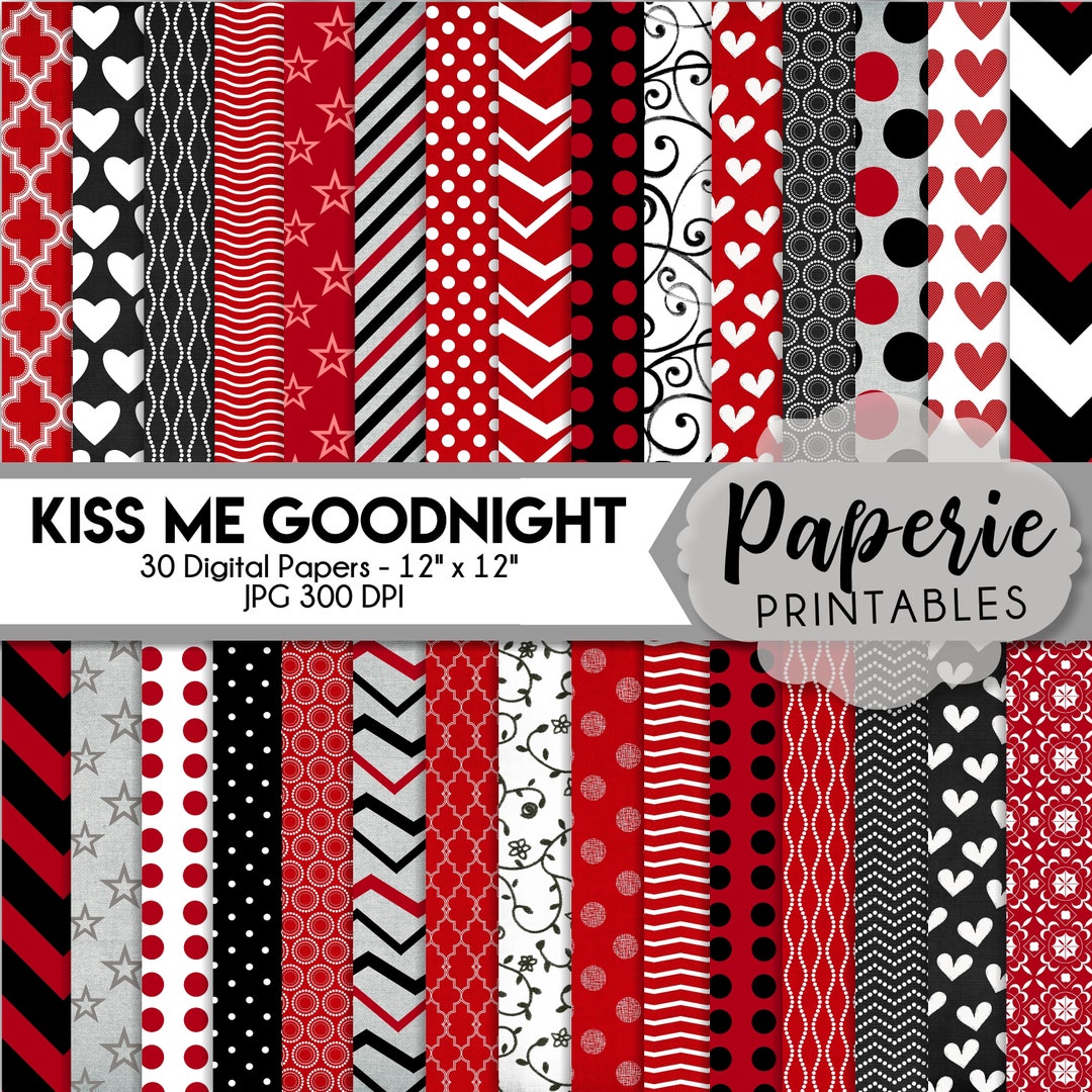 Love Pattern Digital Paper - 12x12 Digital Scrapbooking Paper - 30 ...