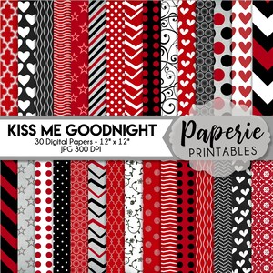 Love Pattern Digital Paper - 12x12 Digital Scrapbooking Paper - 30 ...