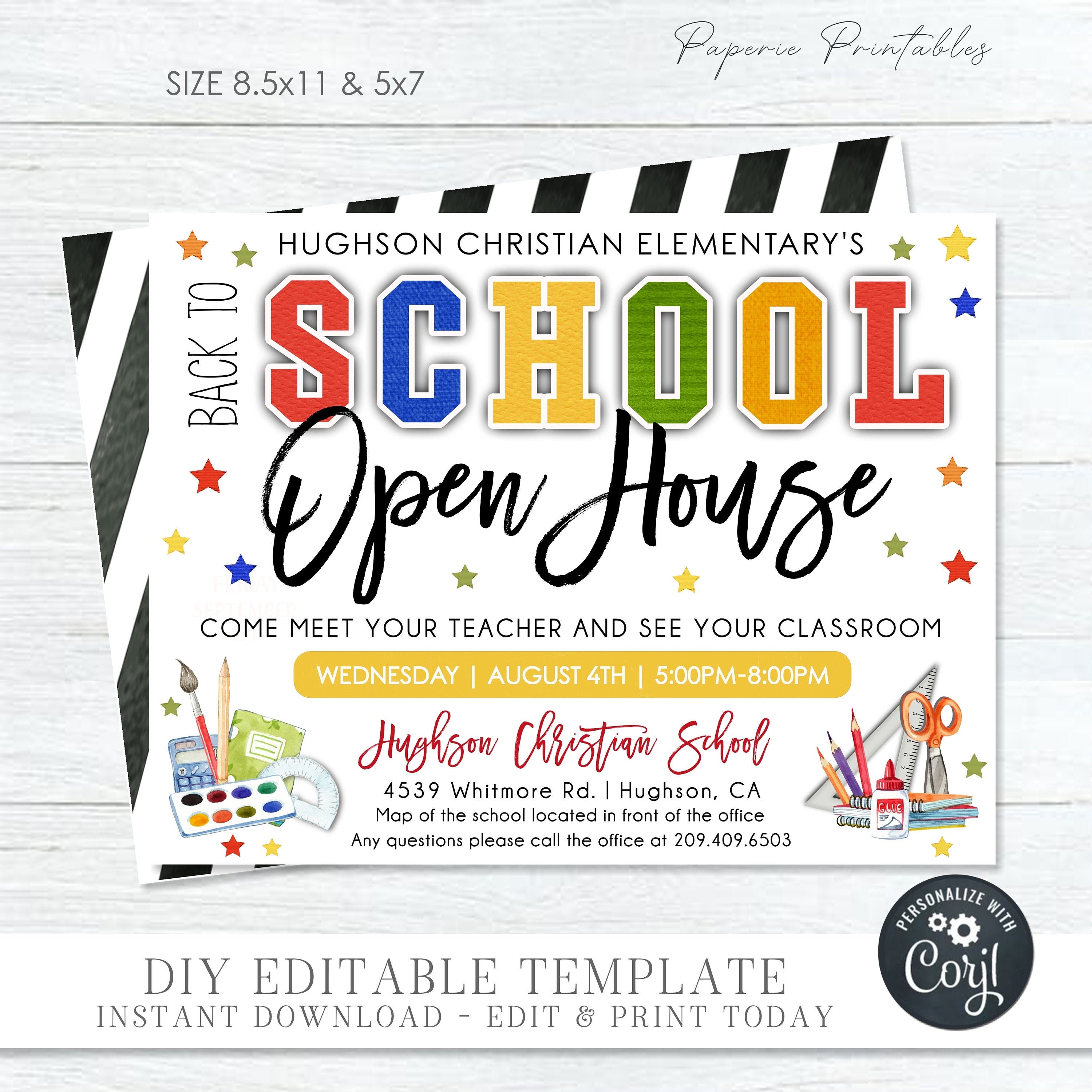 EDITABLE Back to School Open House Back to School Meet Your - Etsy