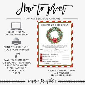 Editable Christmas Wreath Fundraising Order Form (DIY Corjl) #CF26 # ...