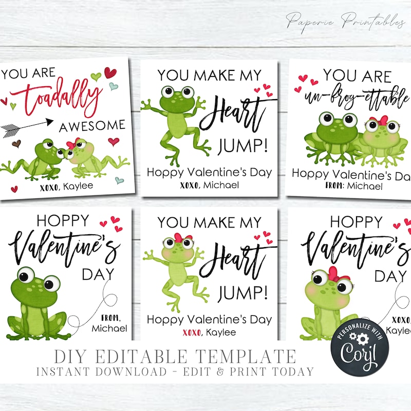 Frog Valentines - Etsy