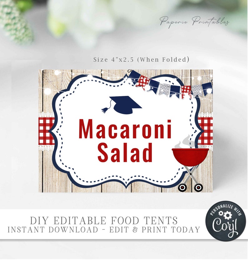 EDITABLE Graduation Food Tents Graduation Decoration Food - Etsy
