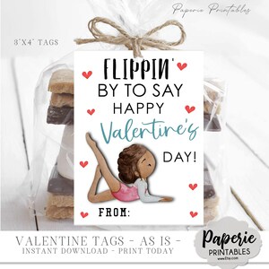 Gymnastics Valentine Card for Kids, Kids Valentine Cards, Gymnast ...