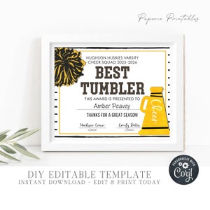 Editable Cheerleading Awards, End of Season Award, Cheer Team Party ...