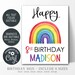 Editable Rainbow Happy Birthday Sign, Rainbow Party Decoration, Rainbow ...