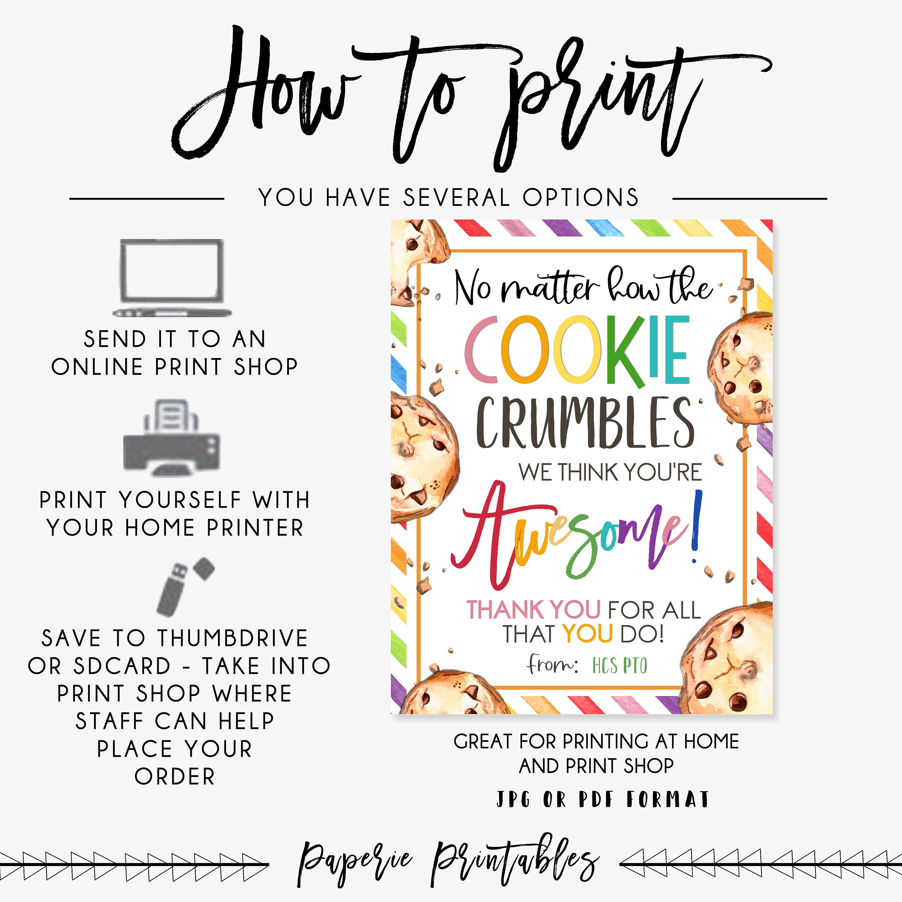 EDITABLE Cookie Appreciation Sign, Teacher Appreciation Cookie Sign ...