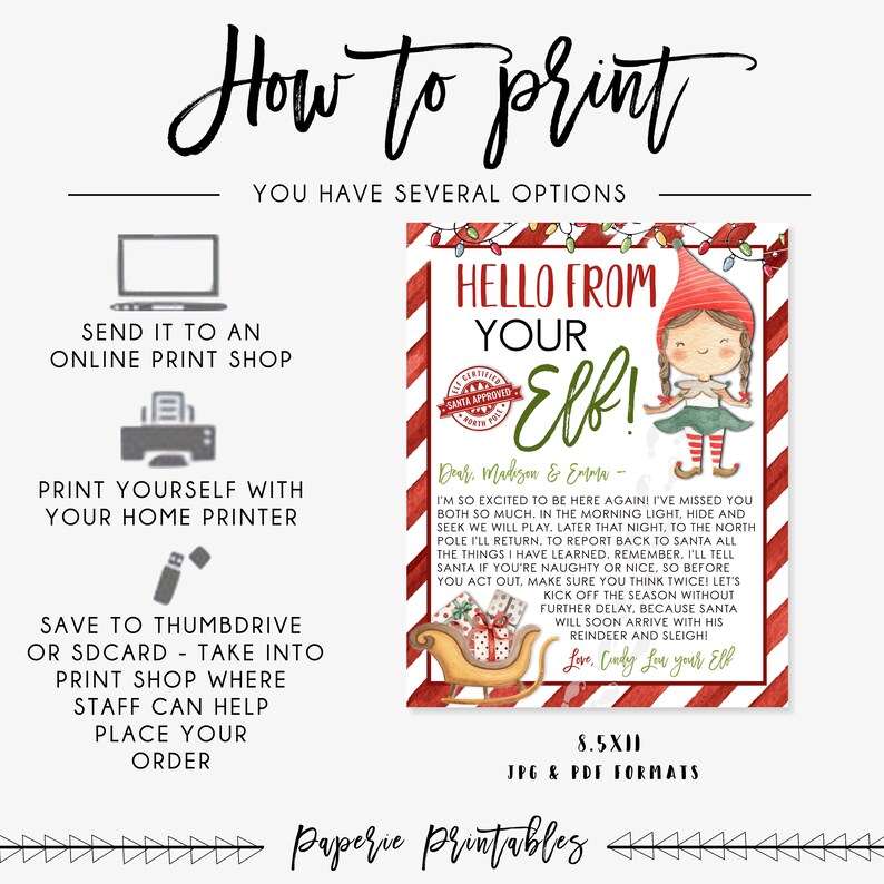 EDITABLE Elf Arrival Letter Printable Elf Letter Returning - Etsy