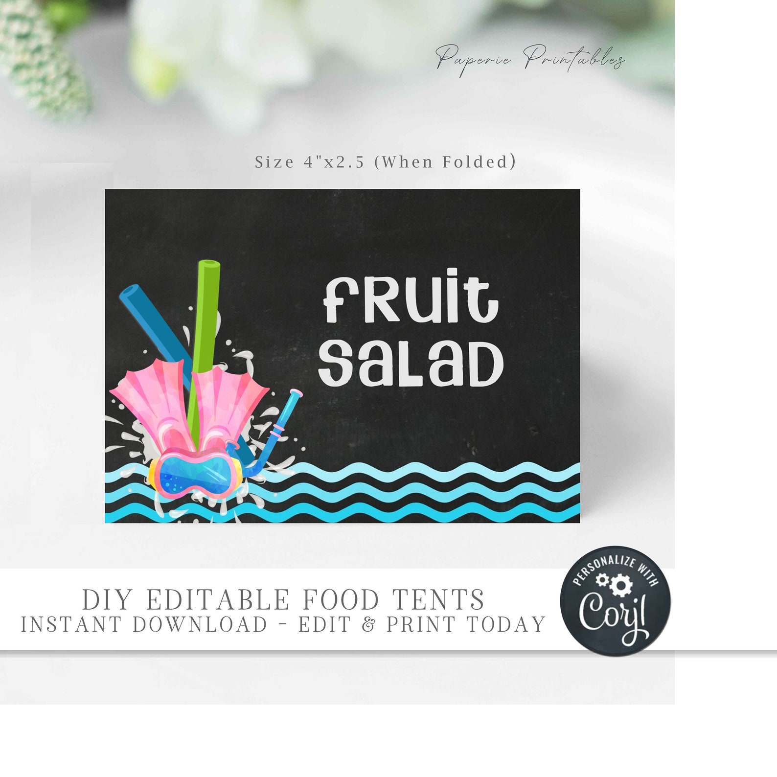 EDITABLE Pool Party Birthday Party Food Tent Labels DIY Food - Etsy