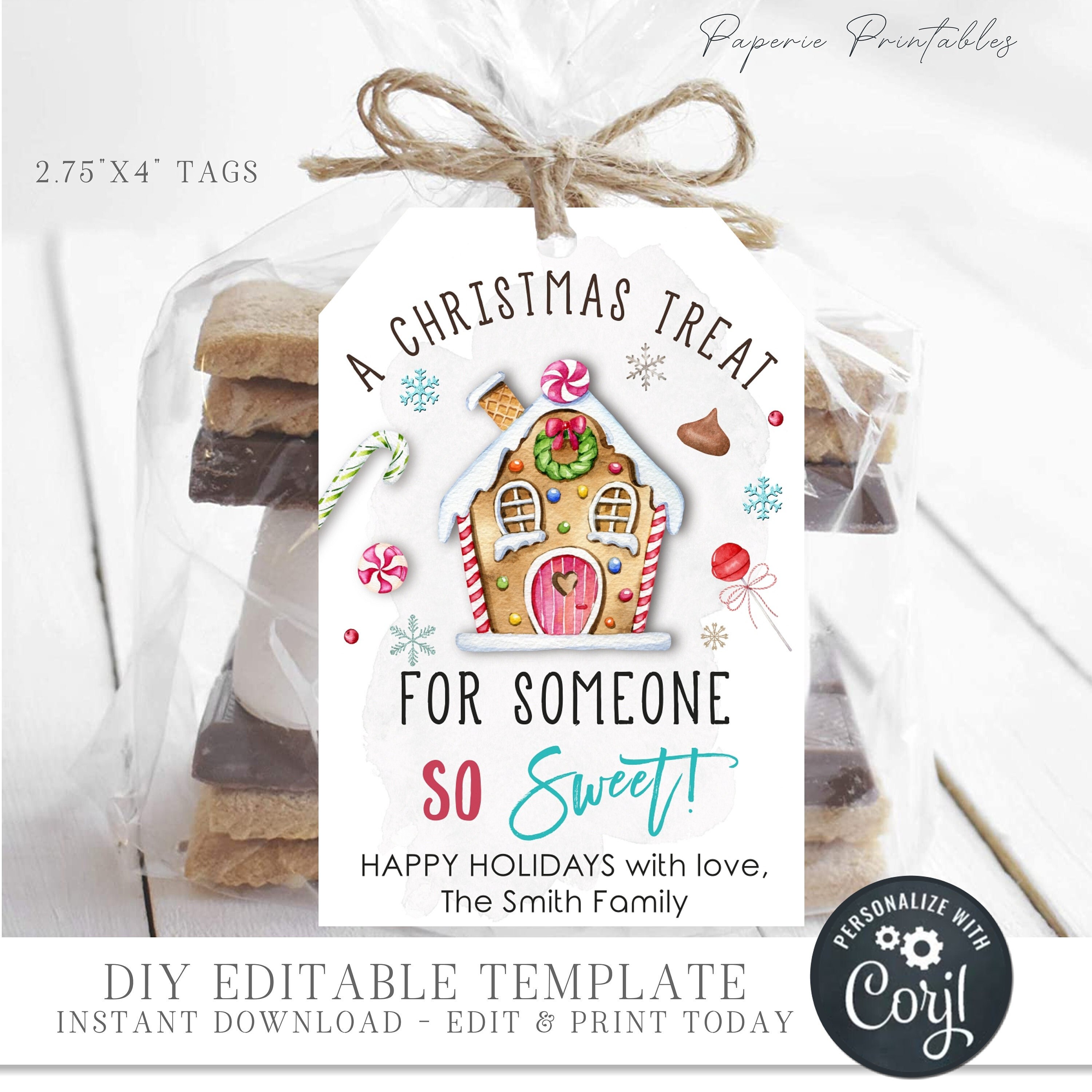 EDITABLE A Christmas Treat for Someone Sweet Gingerbread Gift - Etsy