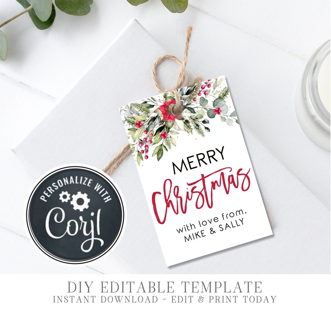Editable Christmas Gift Tags - DIY Gift Tags - Merry Christmas Gift ...
