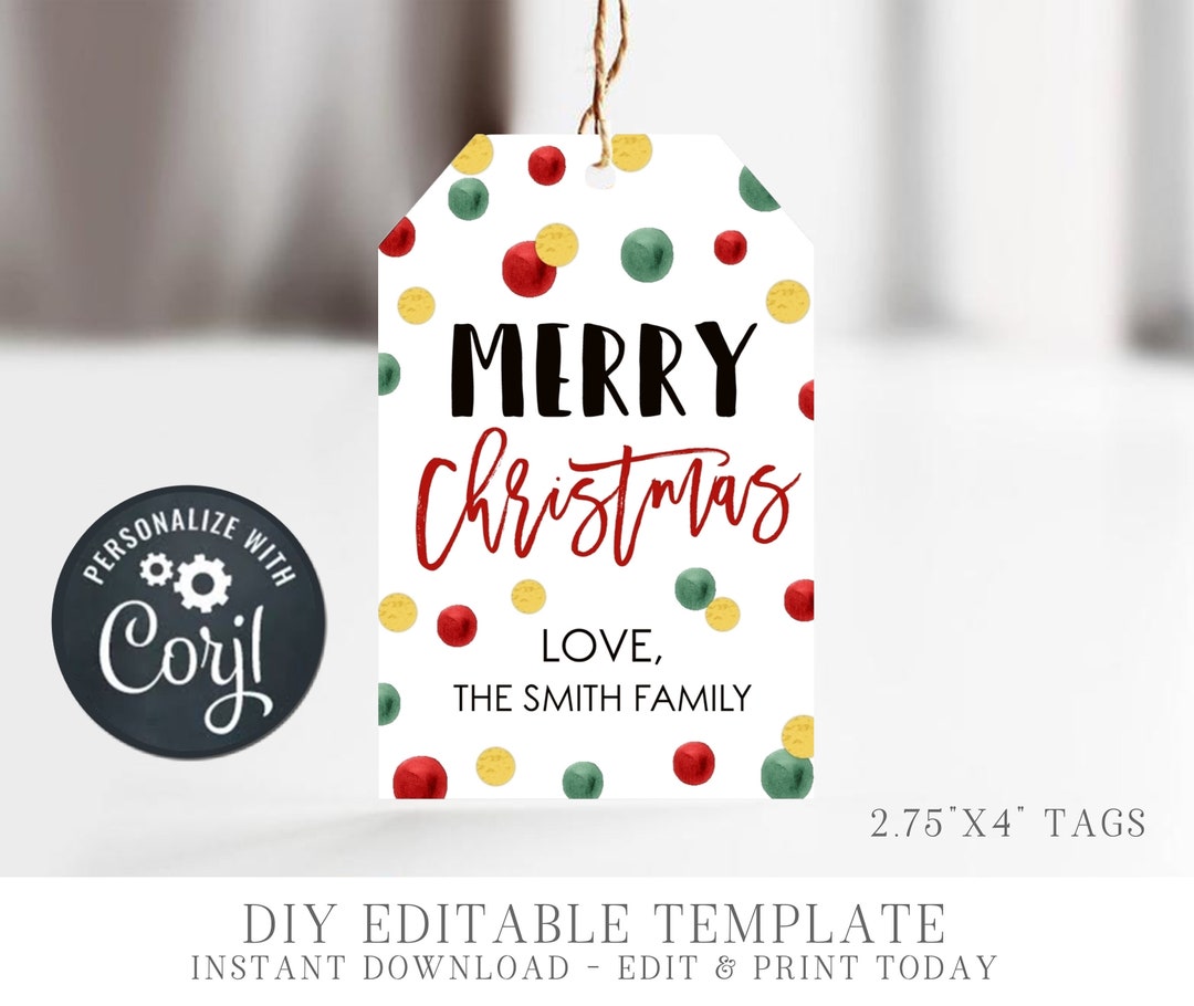 Editable Merry Christmas Gift Tags Christmas Gift Tags Sweet Treats ...