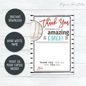 EDITABLE Volleyball Coach Appreciation Gift Card Holder, Coach ...