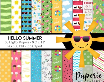 Summer Digital Paper | Etsy