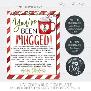 Editable Office Christmas Game: You've Been Mugged Printable (DIY With ...