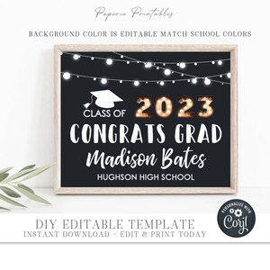 EDITABLE Graduation Yard Sign Class of 2023 Graduation Sign - Etsy