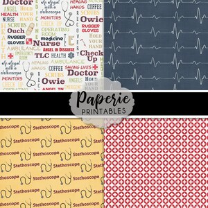 Nurse Digital Paper - Doctor 12x12 Digital Scrapbooking Paper - 40 ...