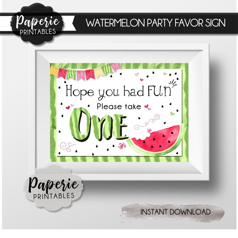 Watermelon Party Signs One in a Melon Party Signs - Etsy