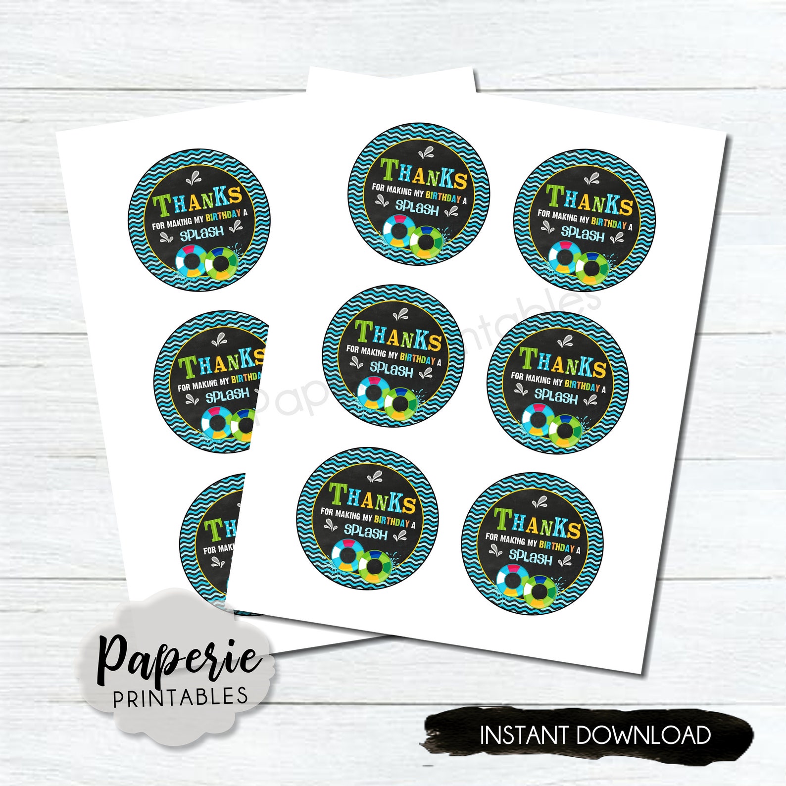 Pool Party Favor Tags Pool Party Birthday Party Favor Tags - Etsy