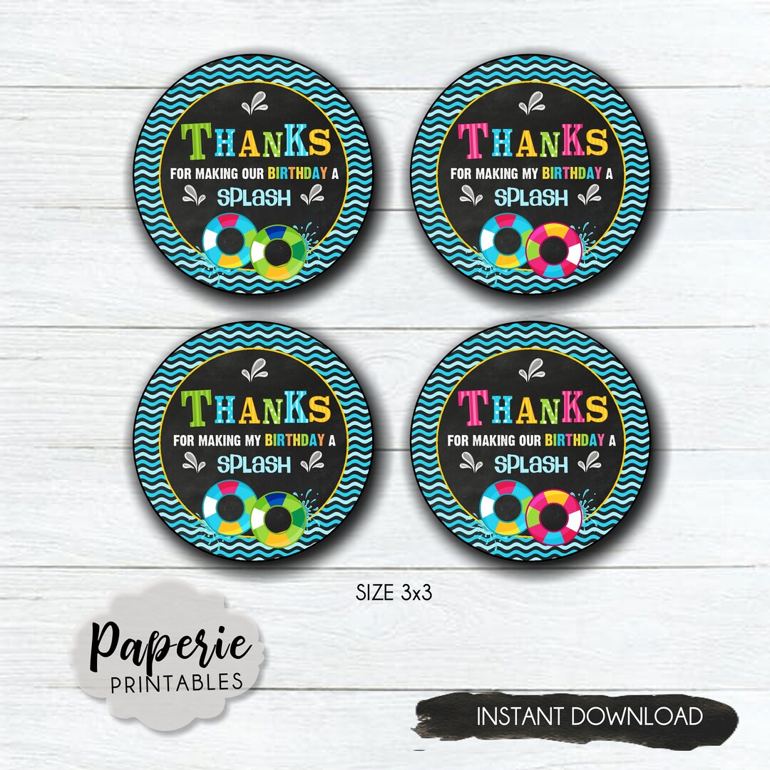 Pool Party Favor Tags Pool Party Birthday Party Favor Tags - Etsy