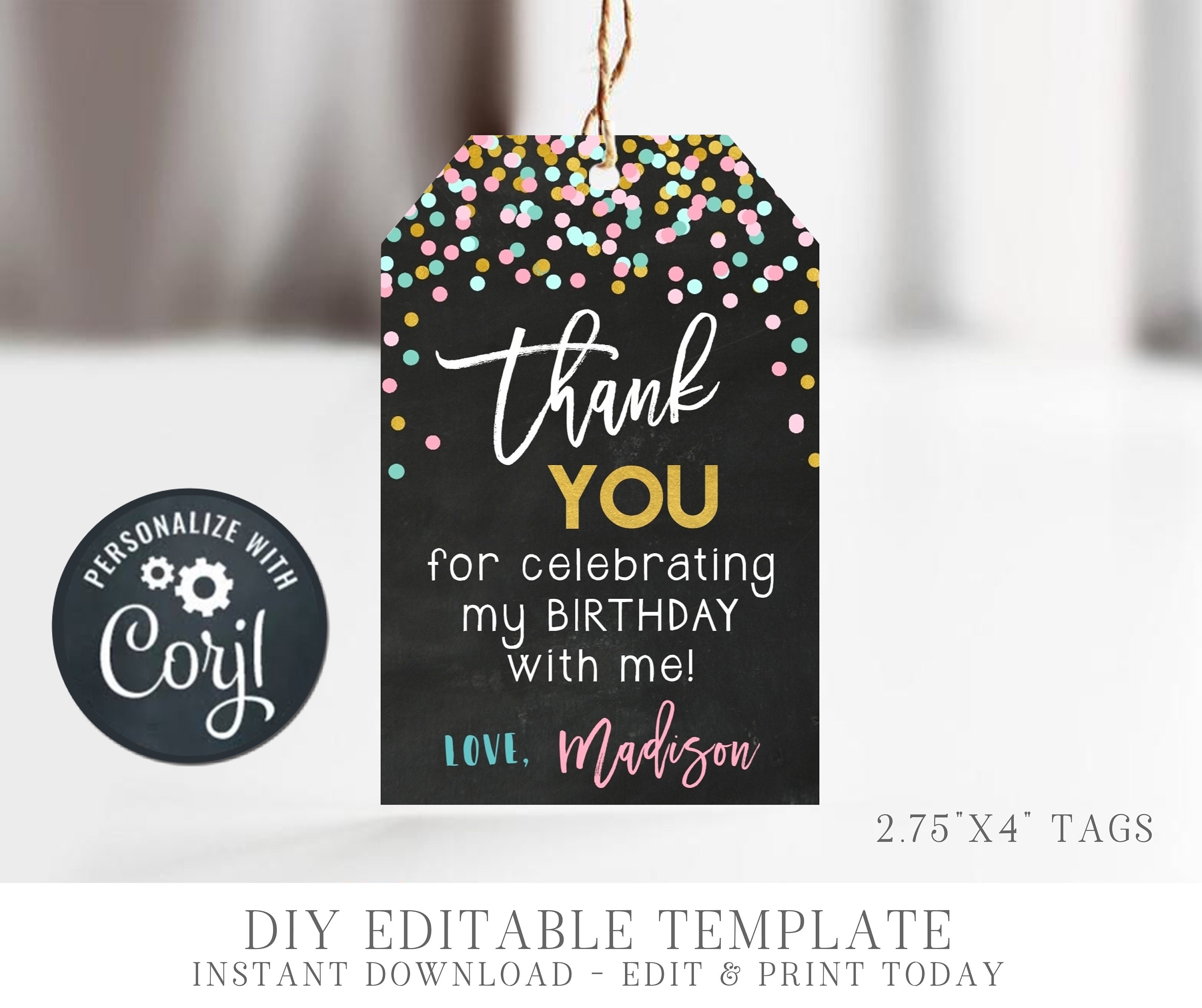 EDITABLE Confetti Birthday Bundle Confetti Birthday - Etsy