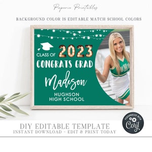 EDITABLE Graduation Yard Sign Class of 2023 Graduation Sign - Etsy