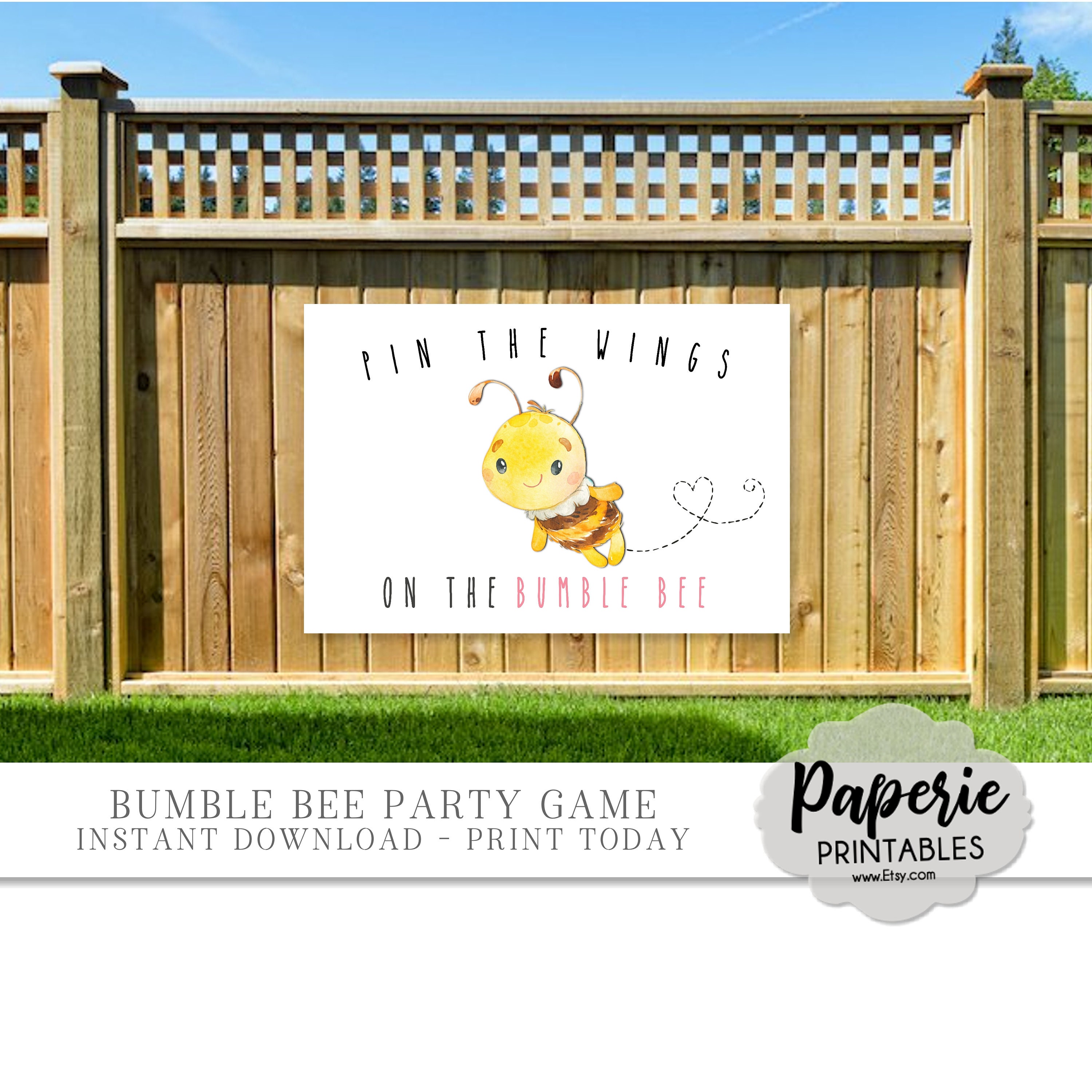 Editable Bee Party Game: Pin the Wings (digital Download) #BP117 - Etsy