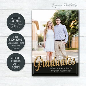 EDITABLE Multiple Graduates Graduation Invitation, Graduation ...