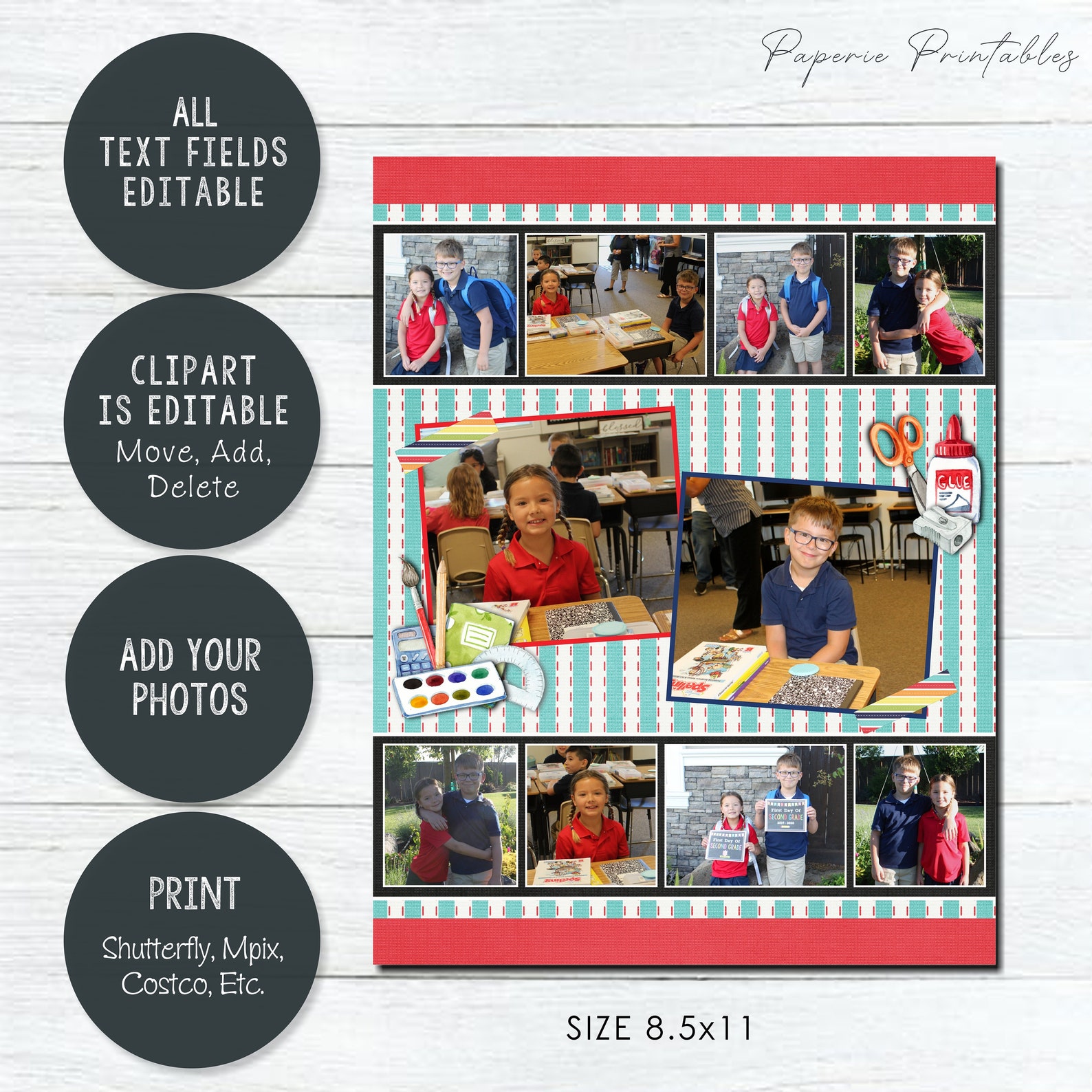 EDITABLE Scrapbooking Pages Scrapbooking Album Pages Digital - Etsy