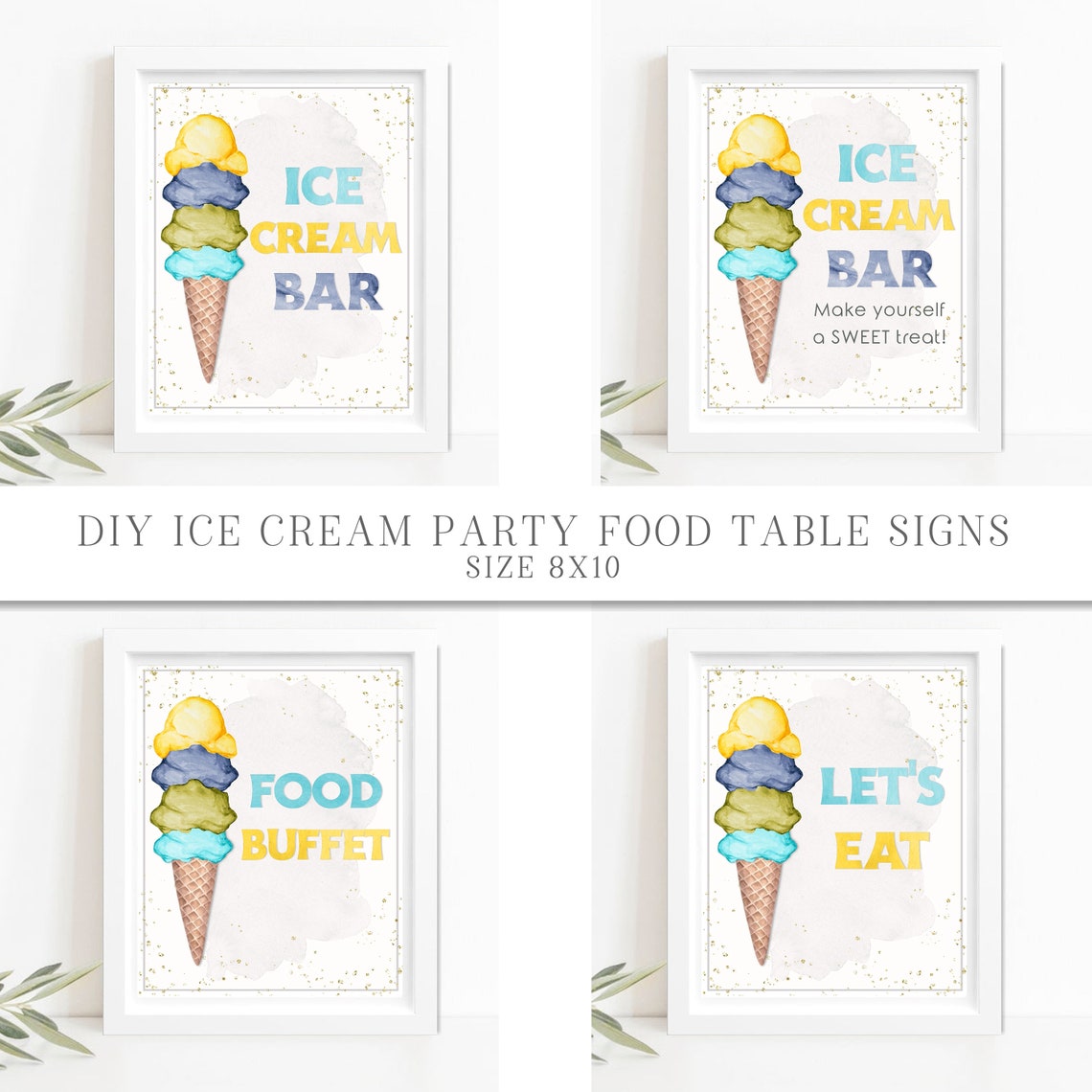 EDITABLE Boy Ice Cream Birthday Party Food Tent Labels DIY - Etsy