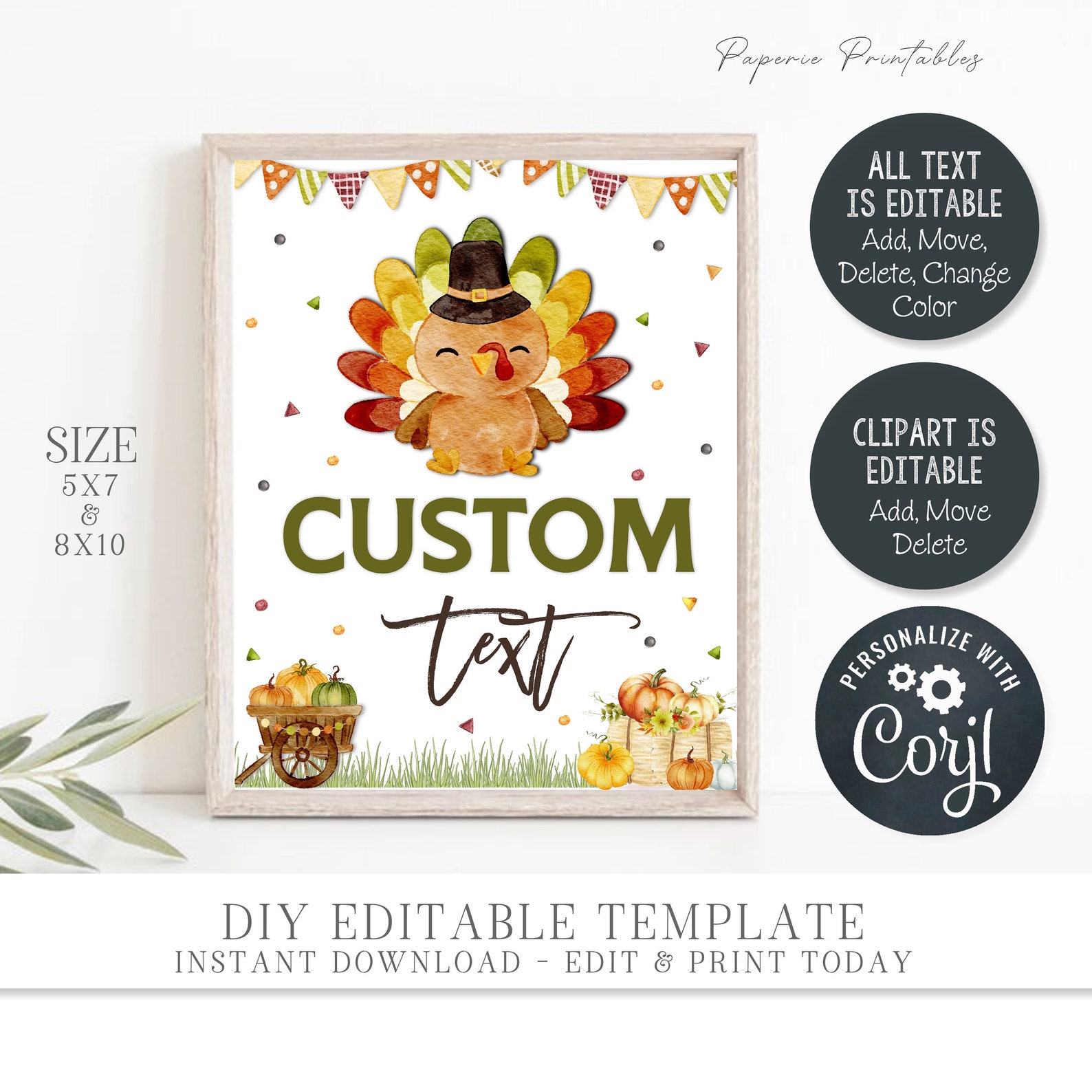 Editable Little Turkey Party Signs Little Turkey Party Signs - Etsy