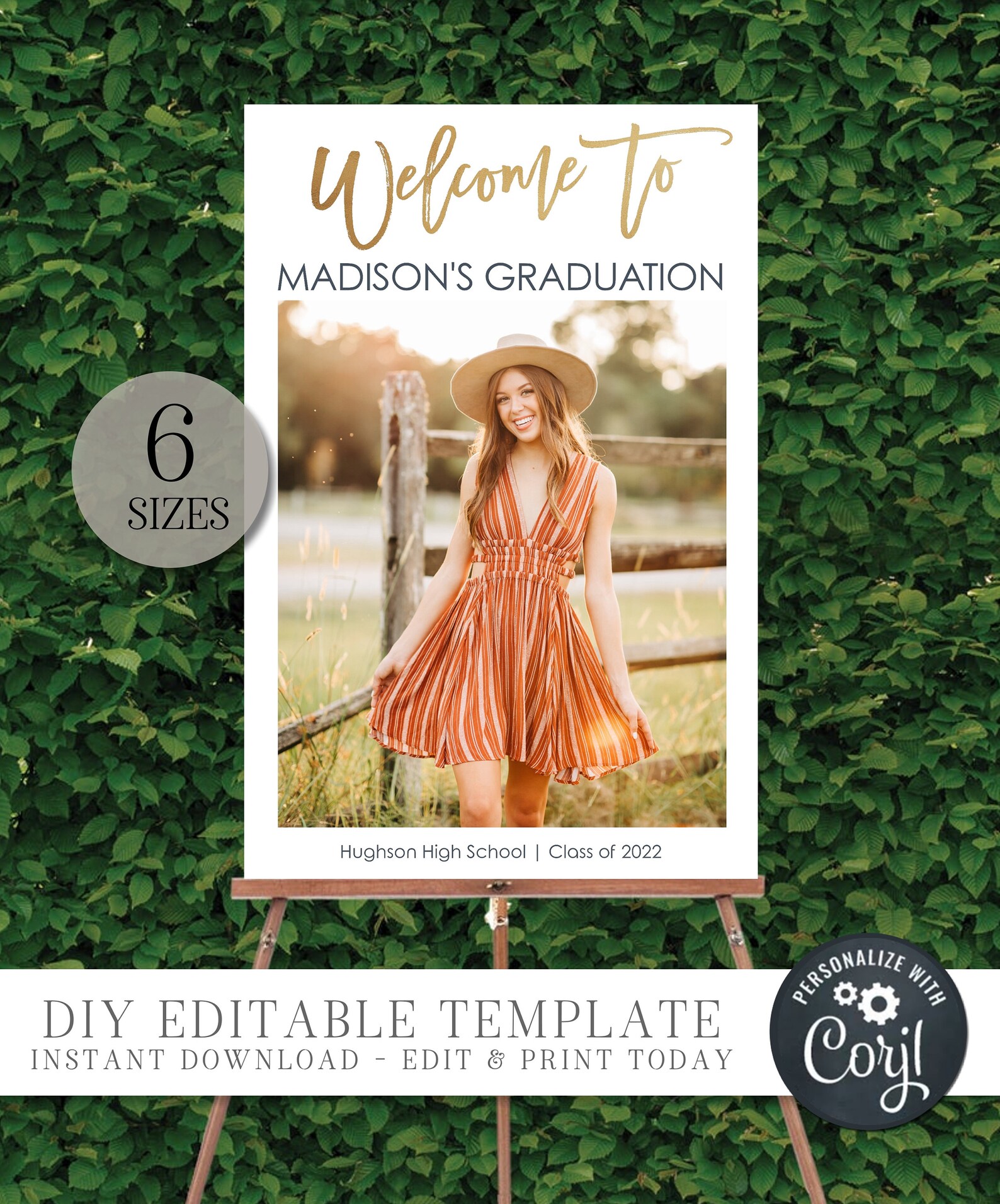 EDITABLE Graduation Welcome Sign Graduation Photo Sign - Etsy