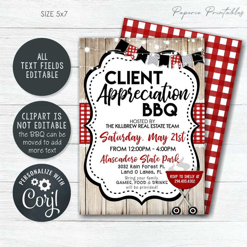 EDITABLE Client Appreciation Party Invitation Company Picnic - Etsy