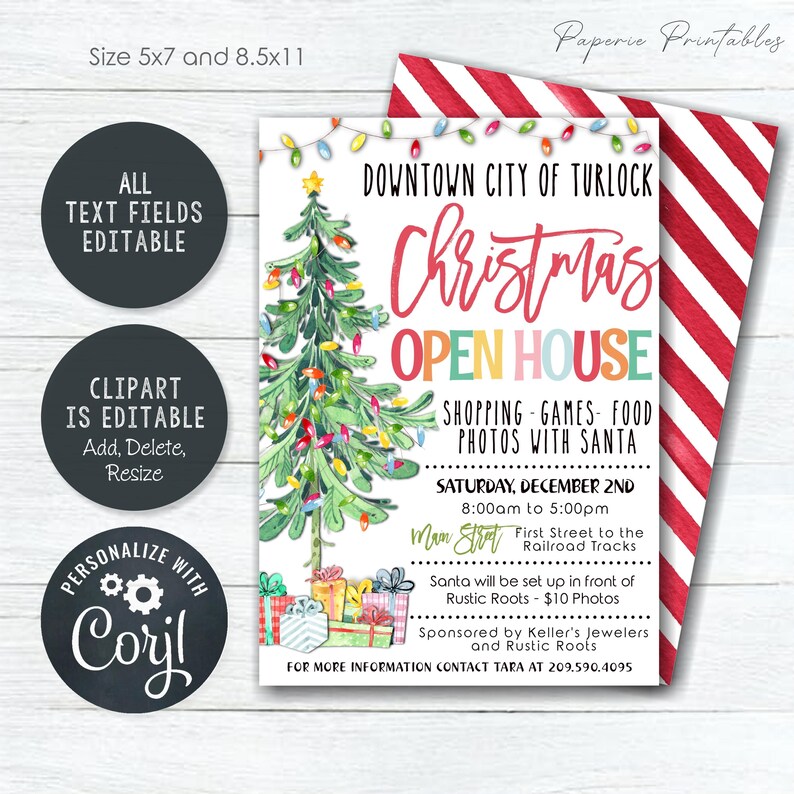 Editable Christmas Open House Flyer: DIY Holiday Shopping (5x7 & 8.5x11 ...
