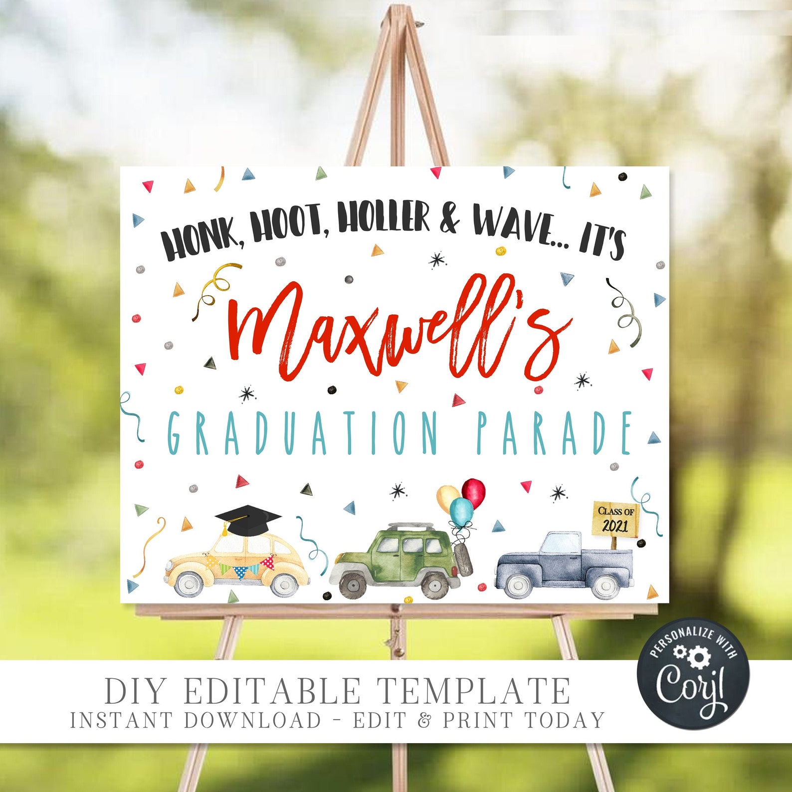 EDITABLE Graduation Drive by Yard Sign Drive by Graduation - Etsy