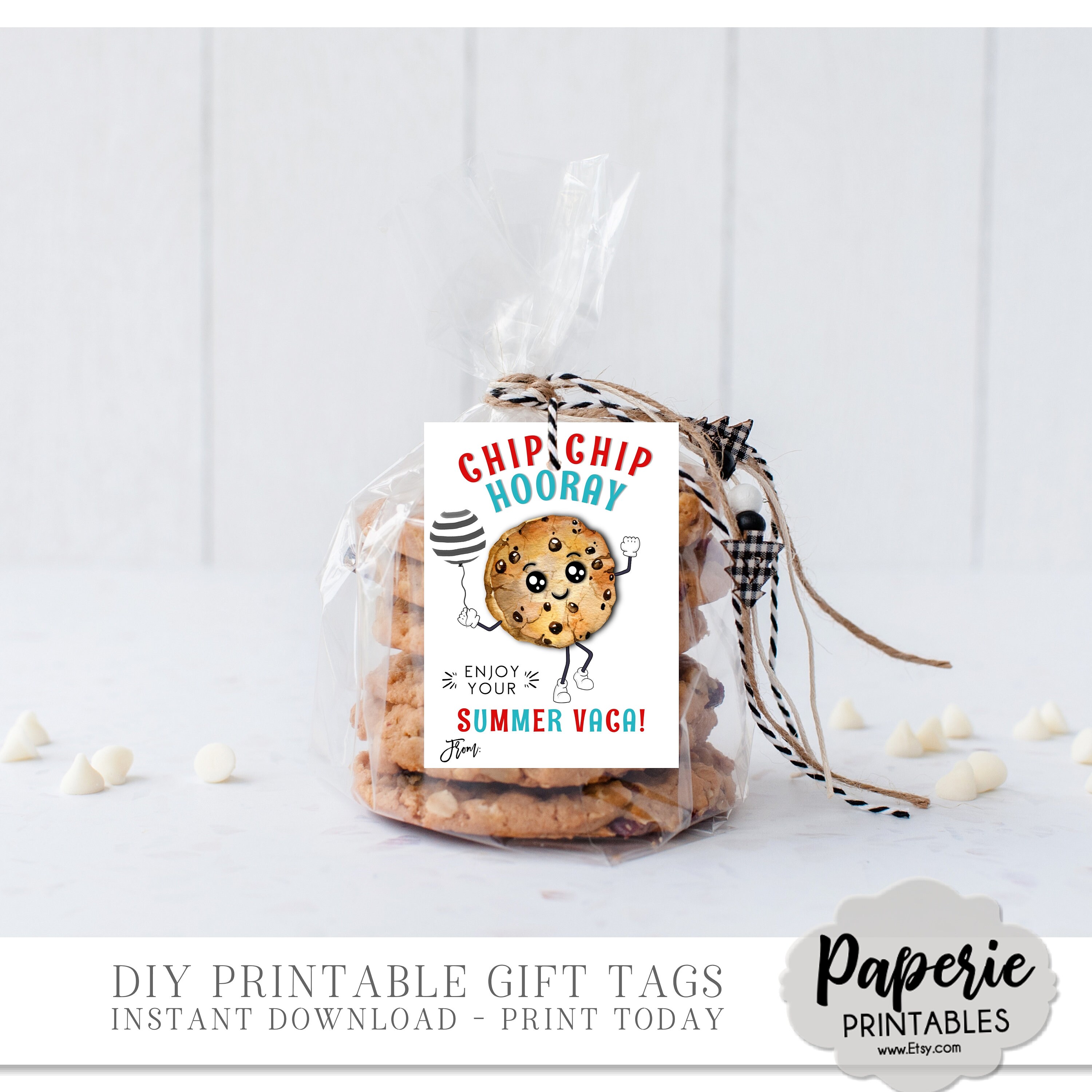 EDITABLE Chip Chip Hooray It is Summer VACAY, End of School Teacher ...